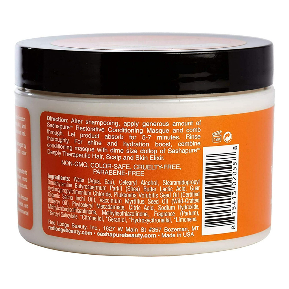 Sashapure Restorative Deep Conditioning Masque, 8 Oz