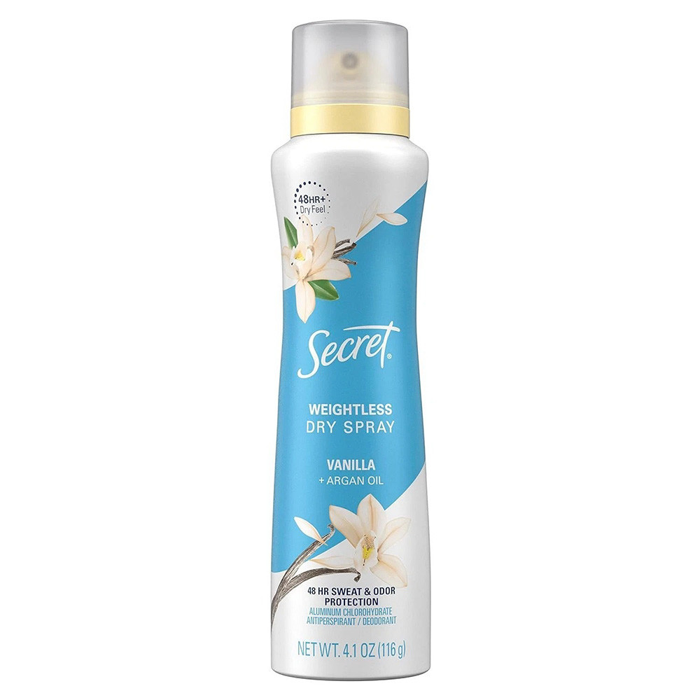 Secret Dry Spray Antiperspirant Deodorant with Vanilla and Argan Oil 4 ...