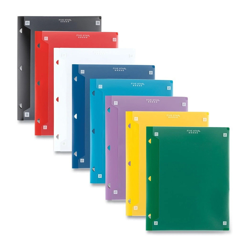 Mead 5 Star Clear Poly 3 Compartment Portfolio for Documents Papers and ...