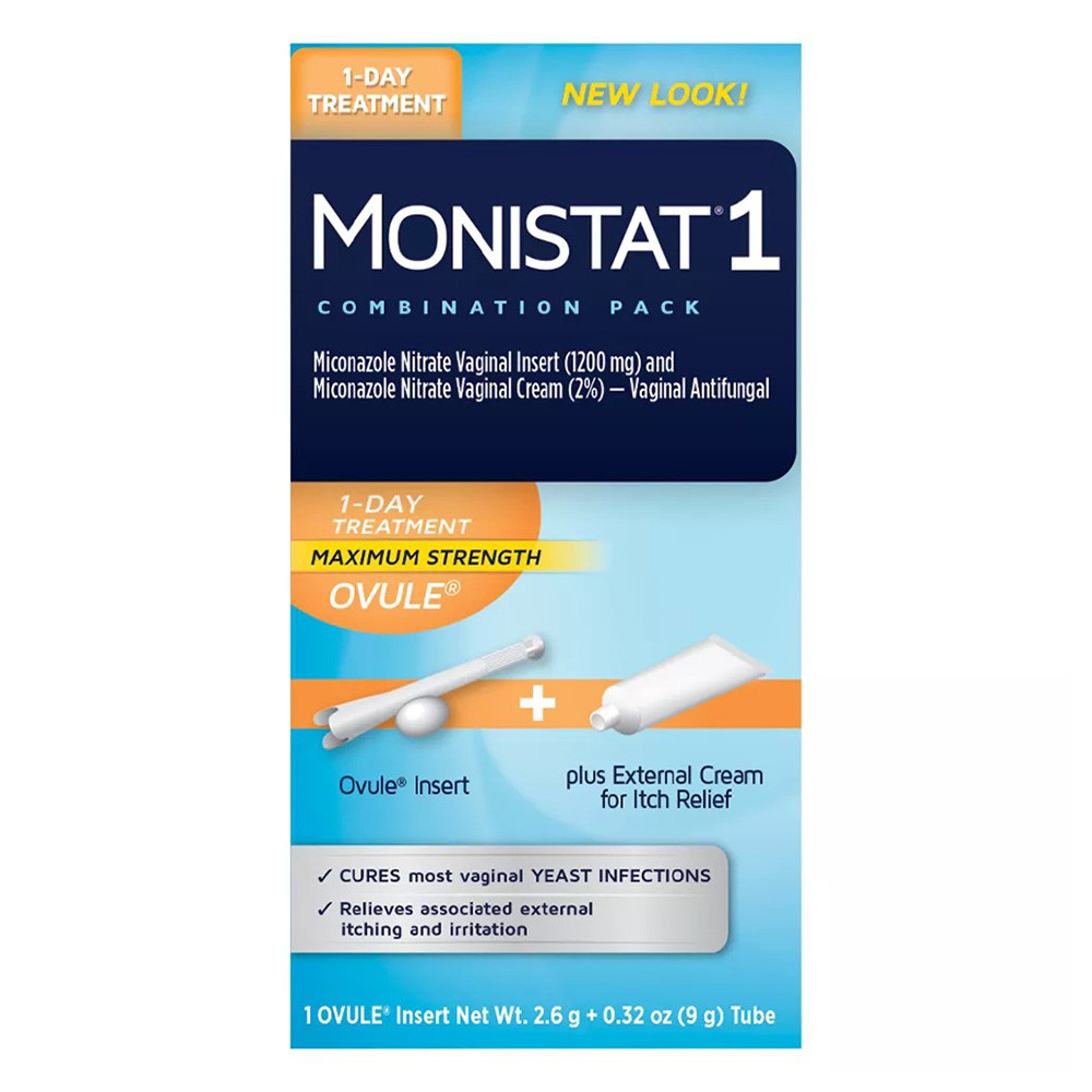 Monistat 1 Day and Night Combo Pack Vaginal Treatment 1Ea