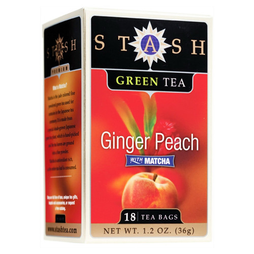 Stash Tea Premium Ginger Peach Green Tea With Matcha - 18 Tea Bags ...