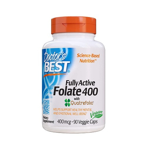 Doctors Best Fully Active Folate 400 mcg Veggie Capsules, 90 Ea