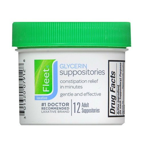 Fleet Glycerin Laxative Adult Suppositories Jar - 12 Ea - myotcstore.com