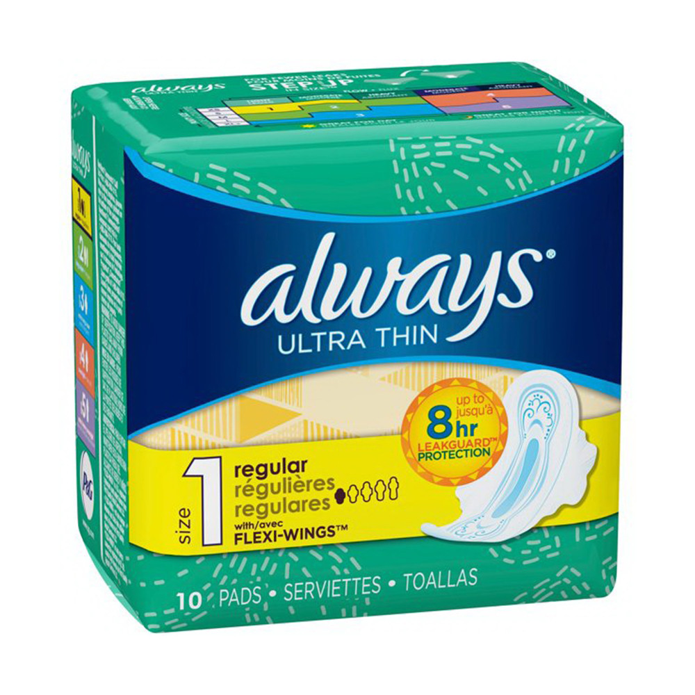 Always Ultra Thin Maxi Pads With Flexi-Wings, Regular - 10 Ea ...