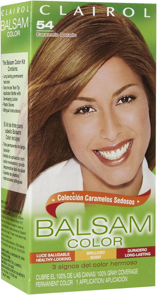 Clairol Balsam 54 Light Golden Brown Permanent Hair Color for Gray ...