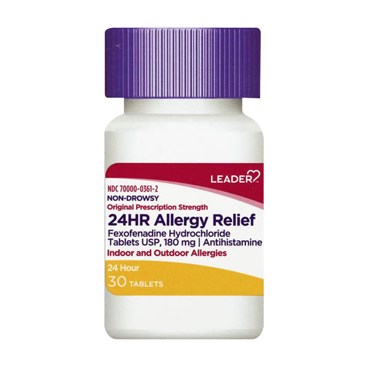 Leader 24Hour Allergy Relief Tablets 180mg, 30 Ea - myotcstore.com