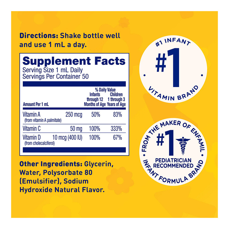 Enfamil Tri-Vi-Sol A, D And C Vitamin Supplement Drops For Intants And ...
