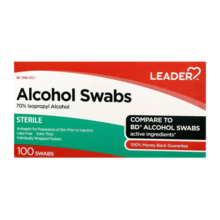 Leader Alcohol Swabs Sterile Individually Wrapped Packets Latex-Free ...