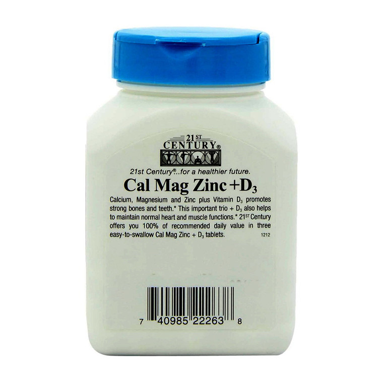 21st Century Cal Mag Zinc plus D Vitamin Tablets, 90 Ea