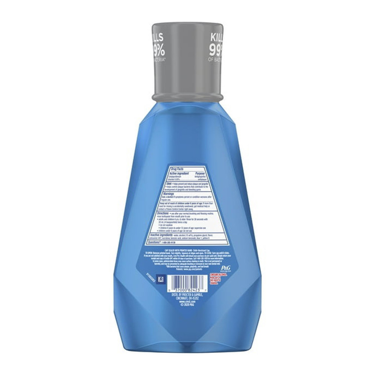 Crest Pro Health Bacteria Guard with Alcohol Mouthwash Clean Mint 33 ...