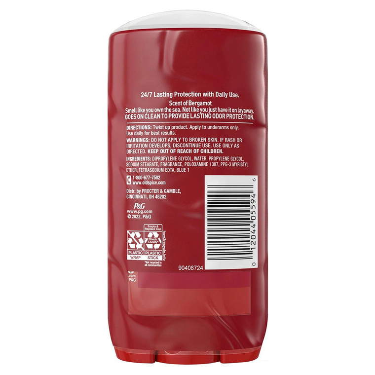 Old Spice Red Collection Deodorant Stick Captain Scent Aluminum Free ...