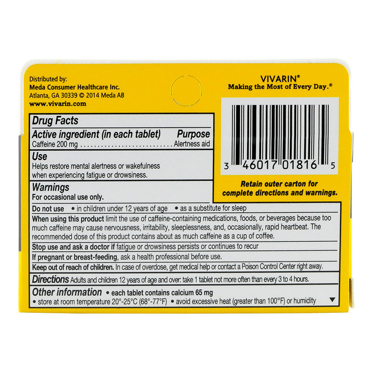 Vivarin Caffeine Alertness Aid Tablets - 16 Ea - myotcstore.com