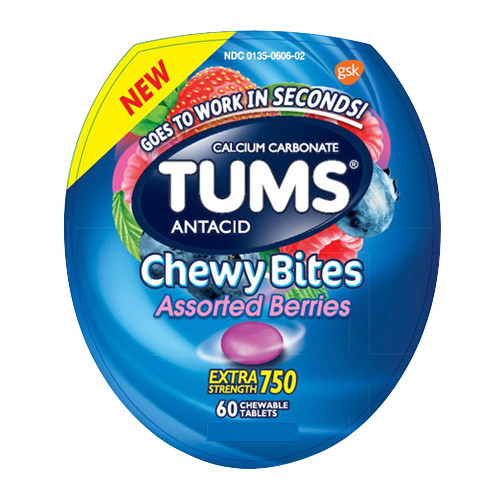 Tums Antacid Chewy Bites Assorted Berries Chewable Tablets, 60 Ea ...