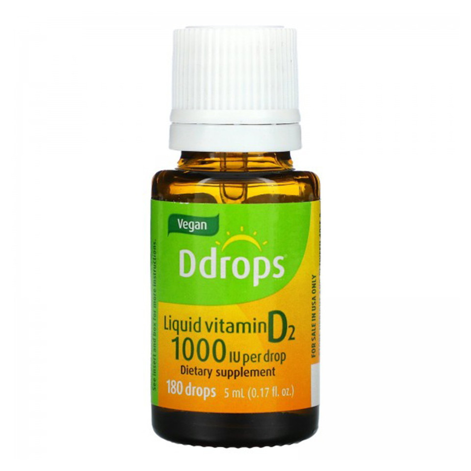 Ddrops Liquid Vitamin D2 1000 Iu Drops - 0.17 Oz, 180 Drops - myotcstore.com