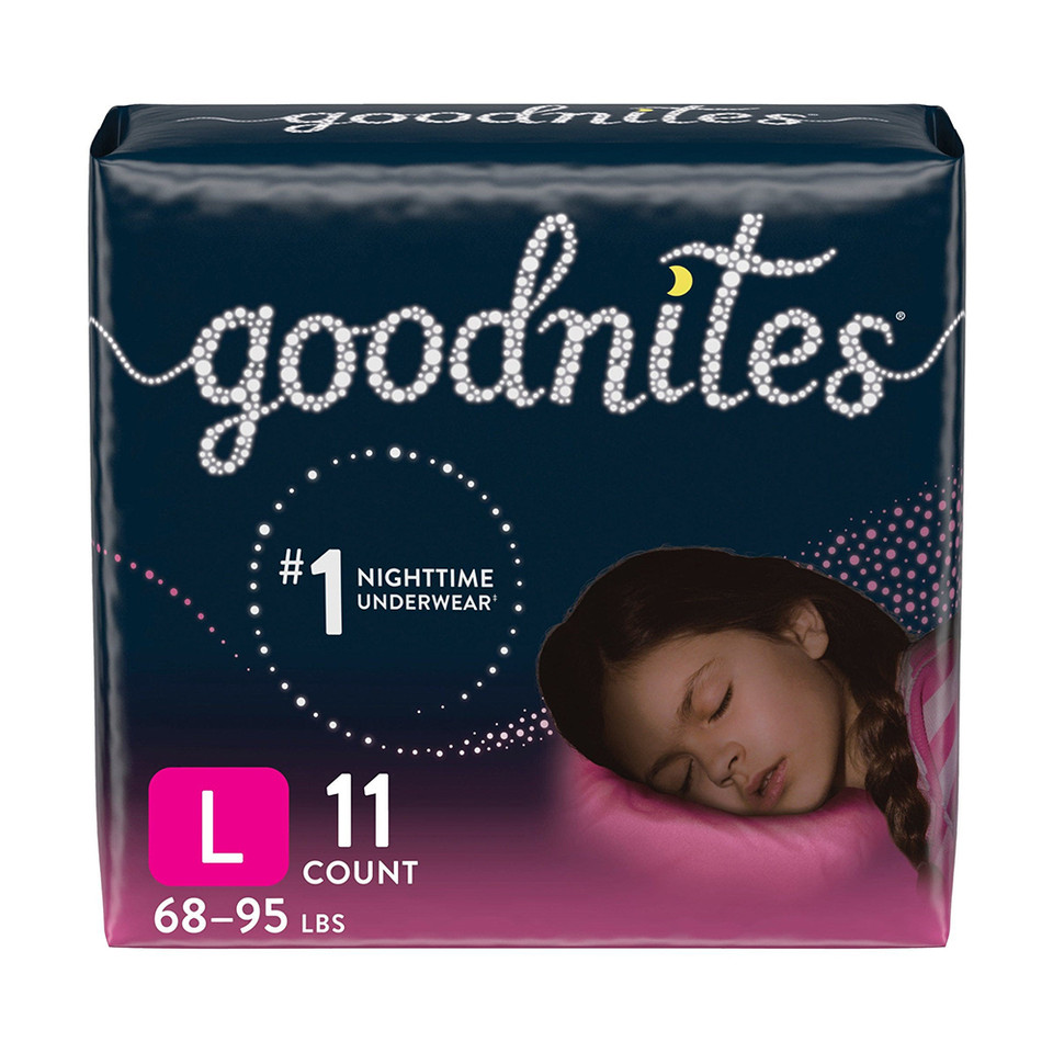Goodnites Overnight Underwear for Girls, Large Size, 11 Ct