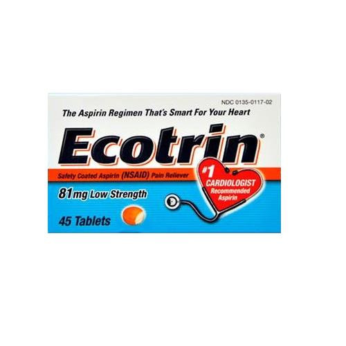 Ecotrin Adult Low Dose 81Mg Safety Coated Aspirin Tablets - 45 Ea ...