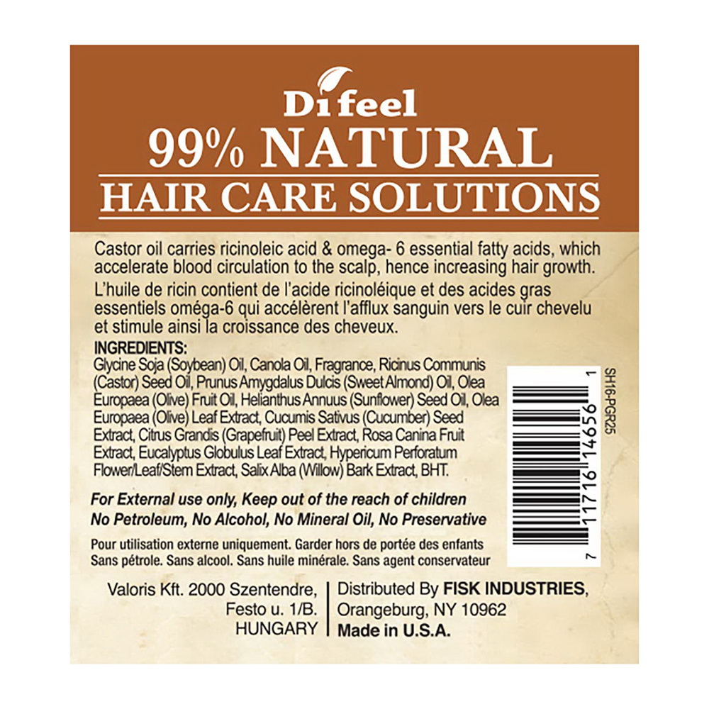Difeel 99% Natural Hair Care Solutions, Pro-growth, 2.5 Ounce