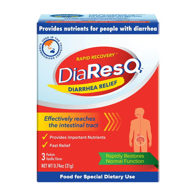 Diaresq Rapid Recovery Diarrhea Relief Packets Vanilla Flavor Digestive ...