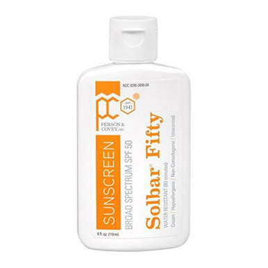 Solbar Sunscreen Broad Spectrum SPF 50 Water Resistant Cream, Unscented ...