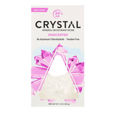 Crystal Mineral Deodorant Stone Unscented for 24 HR Odor Protection 5Oz ...