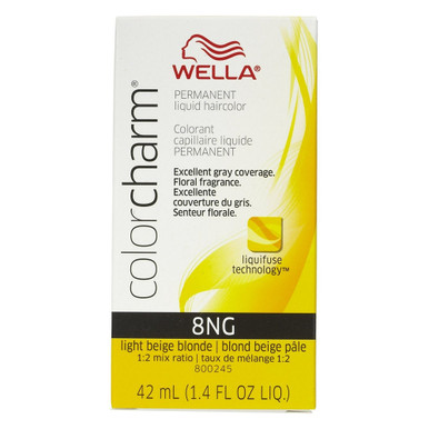 Wella Color Charm Permanent Liquid Hair Color 8NG Light Beige Blonde 1 ...