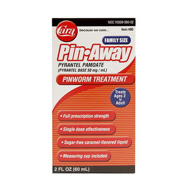 Cara Pin Away Family Size Pinworm Treatment 60 Ml, 2 Oz - myotcstore.com