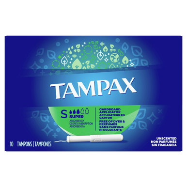 Tampax Tampons With Flushable Applicator, Super Absorbancy - 10 Each ...