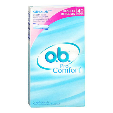 O.B. Pro Comfort Silk Touch Cover Tampons, Regular, 40 Ea - myotcstore.com