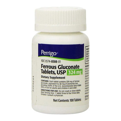 Ferrous Gluconate 324 Mg Tablets - 1000 Ea - myotcstore.com