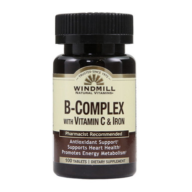Windmill B-Complex Tablets With Vitamin C and Iron Tablets, 100 Ea