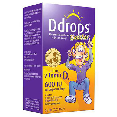 Ddrops Liquid Vitamin D3 600Iu Drops, Booster - 100 Drops - myotcstore.com