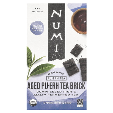 Numi Organic Aged Pu Erh Tea Brick for Brewing Deep Smooth and Malty ...