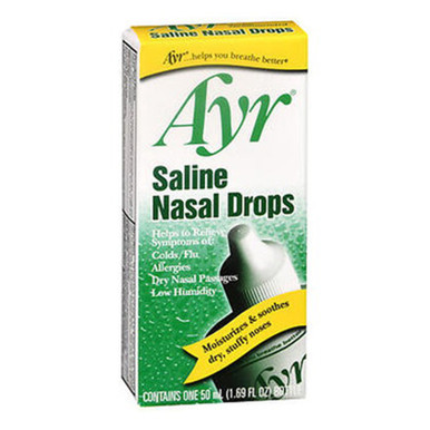 Ayr Saline Nasal Drops for Moisturizing and Soothing Dry Nasal Passages ...