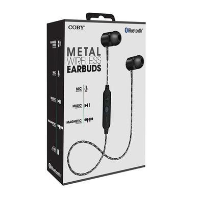 Coby Metal Wireless Earbuds, Black, 1 Ea - myotcstore.com