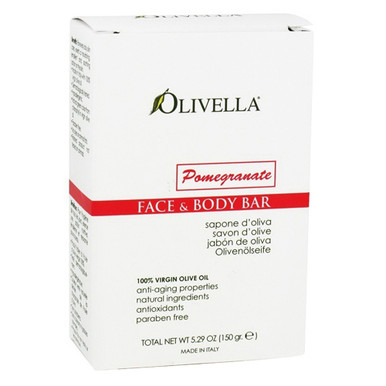 Olivella Virgin Olive Oil Face and Body Bar Soap Pomegranate, 5.29 Oz ...
