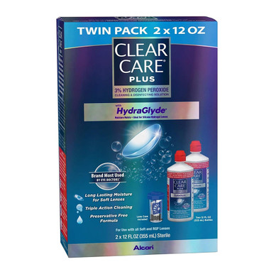 Alcon Clear Care Cleaning and Disinfection Solution with Lens Case ...