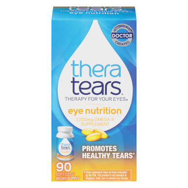 Thera Tears Eye Nutrition Omega-3 Supplement With Vitamin E, Capsules ...