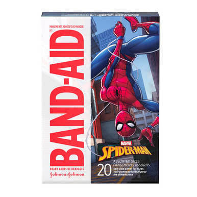 Band-Aid Marvel Spiderman Adhesive Bandages, Assorted Sizes, 20 ct