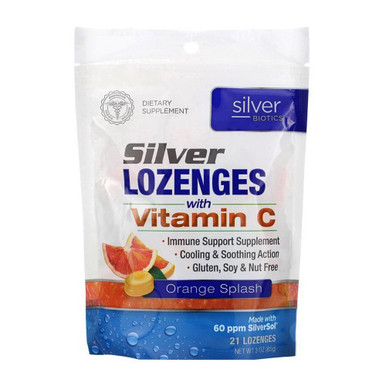 American Biotech Labs Silver Lozenges with Vitamin C, Orange Splash, 21 Ea