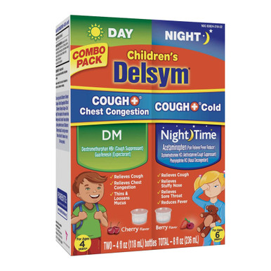 Delsym Childrens Cough Plus Chest Congestion Cough Relief Day and Night ...