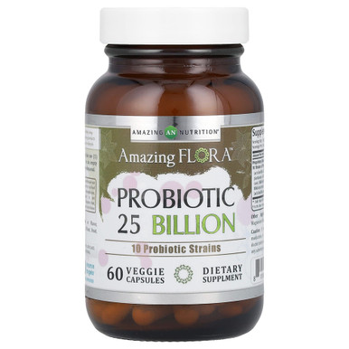 Amazing Flora Probiotic Capsules 25 Billion CFU with 10 Strains for Gut ...