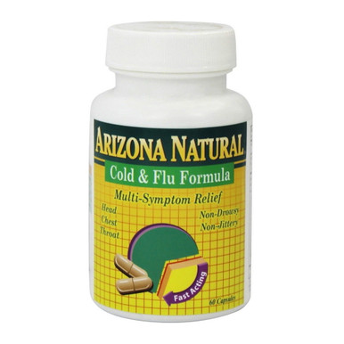 Arizona Natural Cold and Flu Formula Multi Symptom Relief Capsules 60Ea