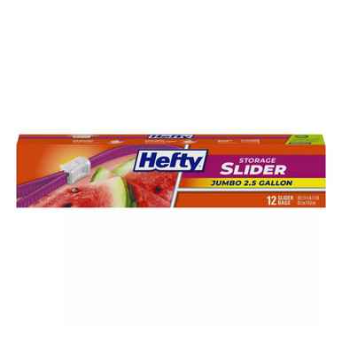 Hefty Jumbo Slider Storage Slider Bag, 12 Ct