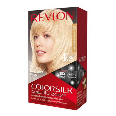 Revlon Colorsilk Beautiful Permanent Hair Color, 03 Ultra Light Sun ...