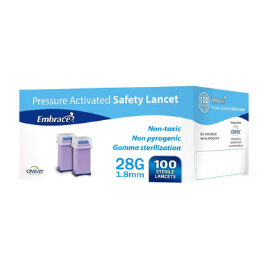Omnis Health Embrace Pressure Activated 28 G 1.8 mm Safety Sterile ...