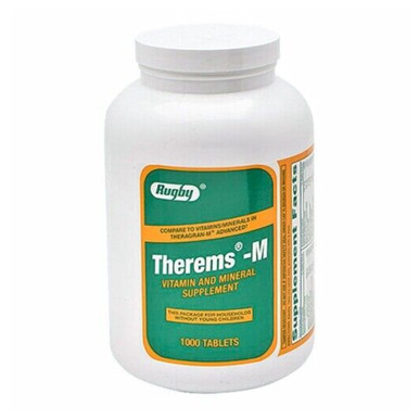 Major Rugby Therems M Vitamin and Mineral Supplement Tablets, 1000 Ea