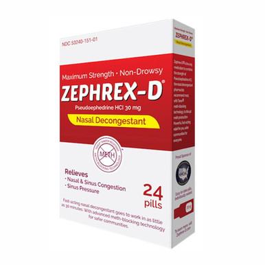 Zephrex D Nasal Decongestant Maximum Strngth Softgels, 24 Ea