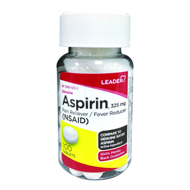Leader Genuine Aspirin 325 Mg Tablets, 100 Ea