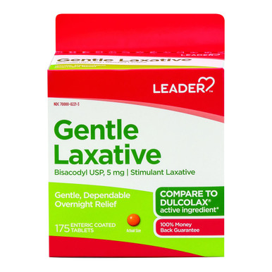 Leader Laxative Relief Overnight Gentle Tablets, 175 Ea