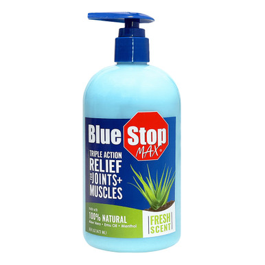 Blue Stop Max Relief Gel for Muscles and Joints Massage, 16 Oz